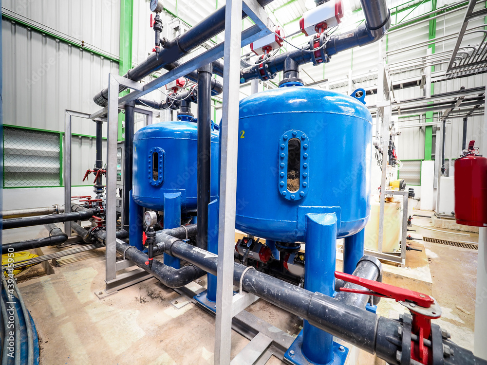 Tank of sand filter for remove dirty and particle from water in water ...