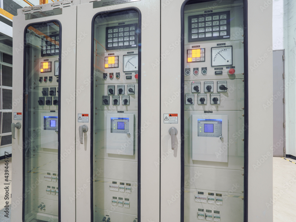 Electrical switchgear, Industrial electrical switch panel at substation ...
