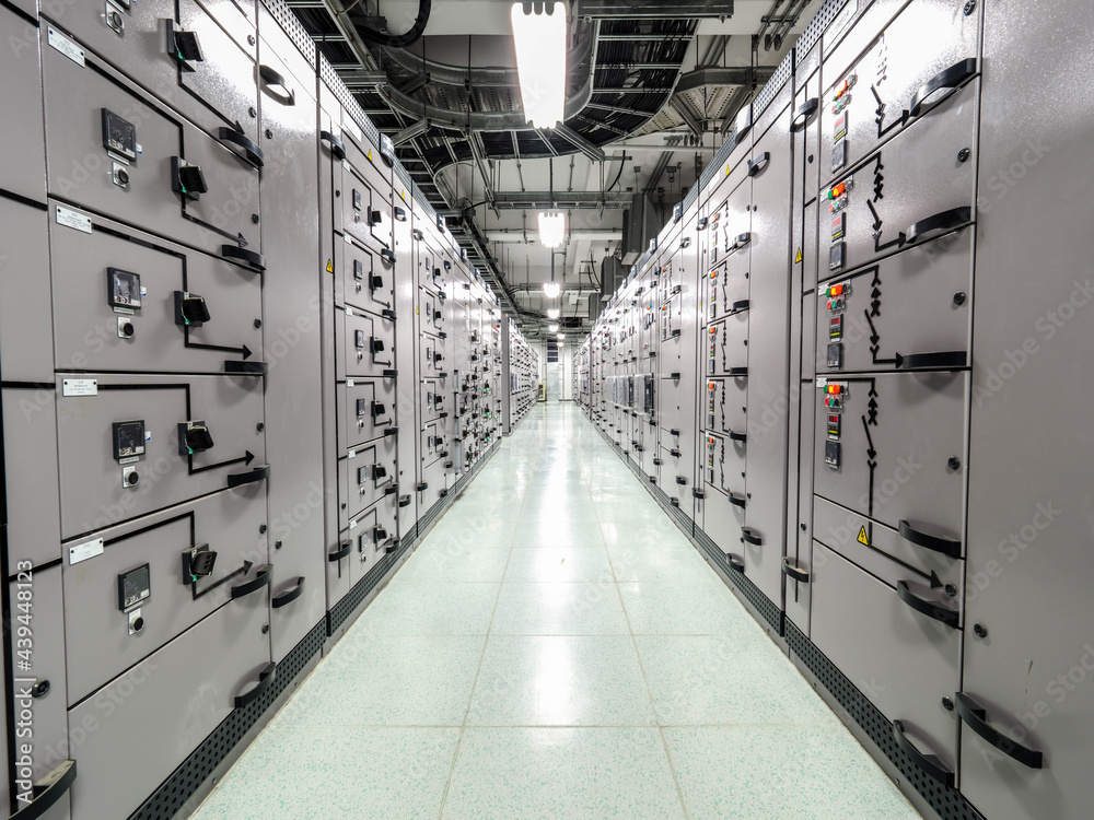 Electrical switchgear, Industrial electrical switch panel at substation ...