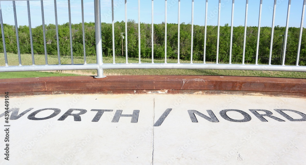 "North Nord" lettering on the concrete floor of the observation deck ...