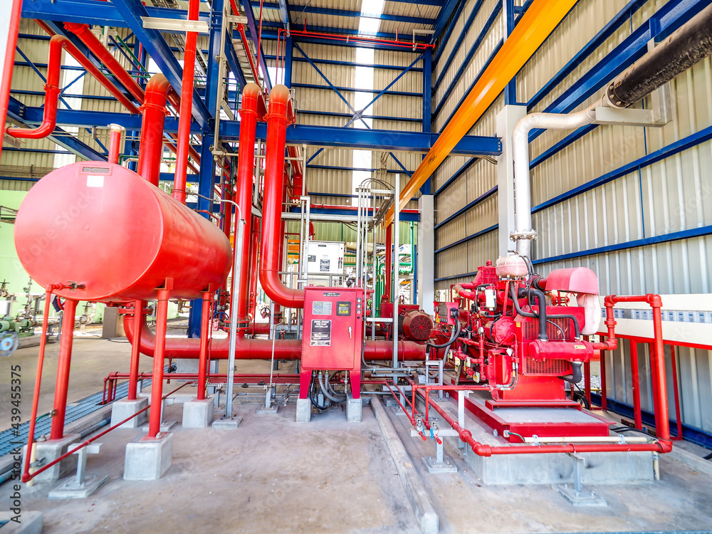 Firefighting systems in industrial zone which picture was taken in ...