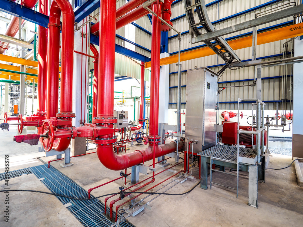 Firefighting systems in industrial zone which picture was taken in ...