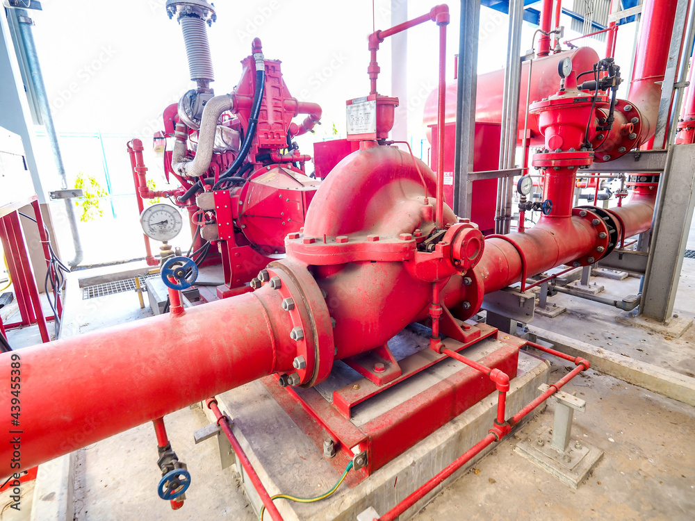 Firefighting systems in industrial zone which picture was taken in ...