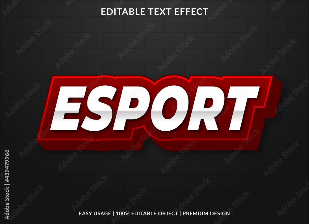 esport text effect template design with abstract and bold style use for ...