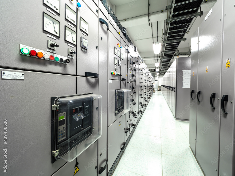 Electrical switchgear, Industrial electrical switch panel at substation ...