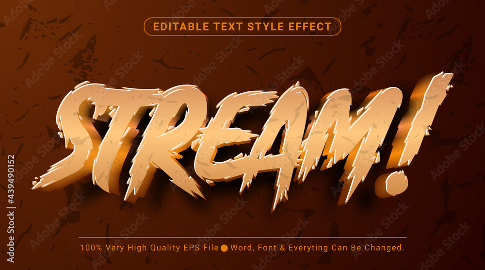 Editable Text Effect, with strong word style stream text Stock Vector ...