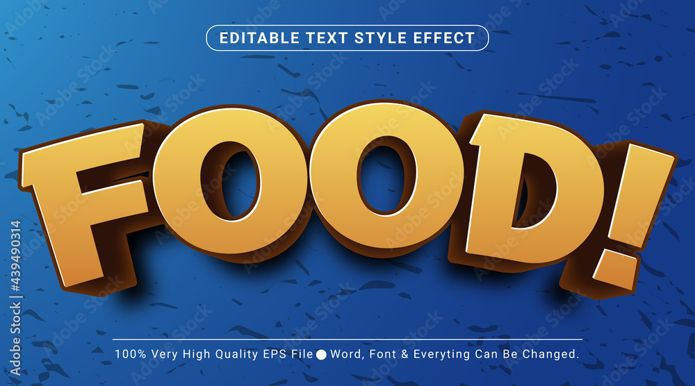 Editable Text Effect, with cartoon style food text Stock Vector | Adobe ...