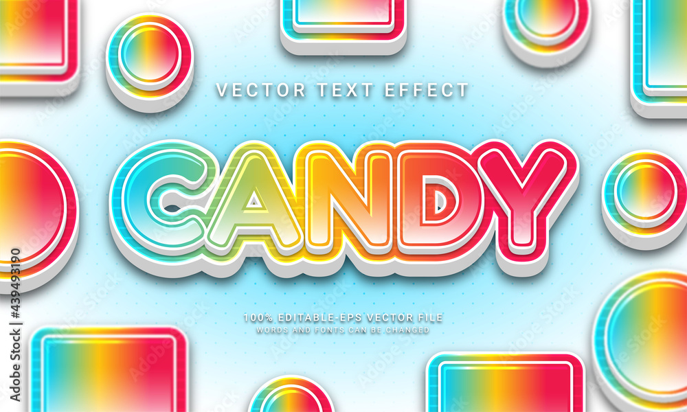 Candy editable text effect with sweet food menu theme Stock Vector ...