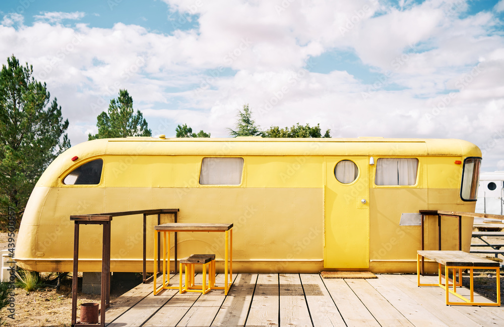 Alternative home, the yellow submarine trailer. 