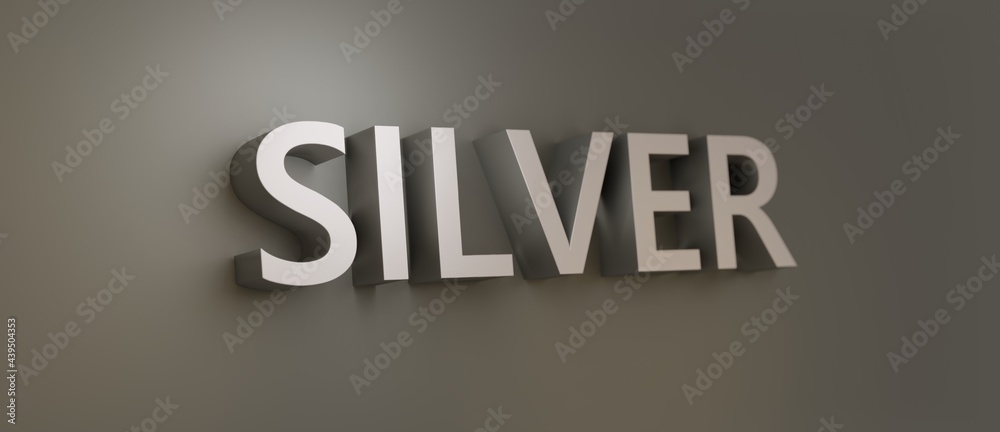 Abstract SILVER 3D TEXT Rendered Poster (3D Artwork) Stock Illustration ...