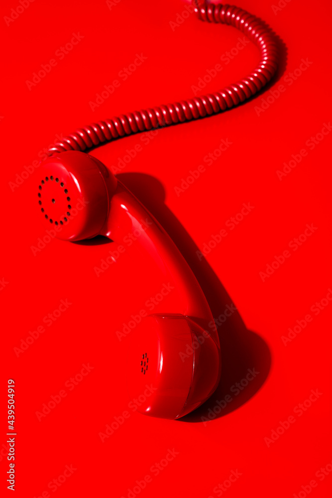 red telephone off the hook Stock Photo | Adobe Stock