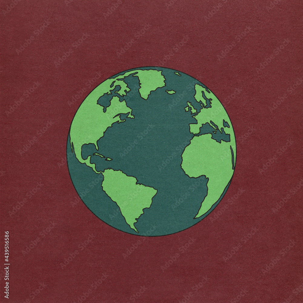 Planet Earth Retro Illustration Stock Photo | Adobe Stock