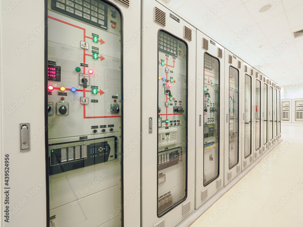 Electrical switchgear, Industrial electrical switch panel at substation ...