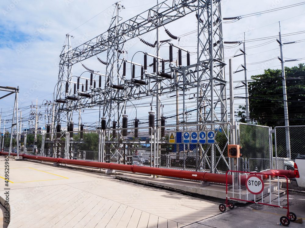 Substation in combine cycle recover power plant. Stock Photo | Adobe Stock