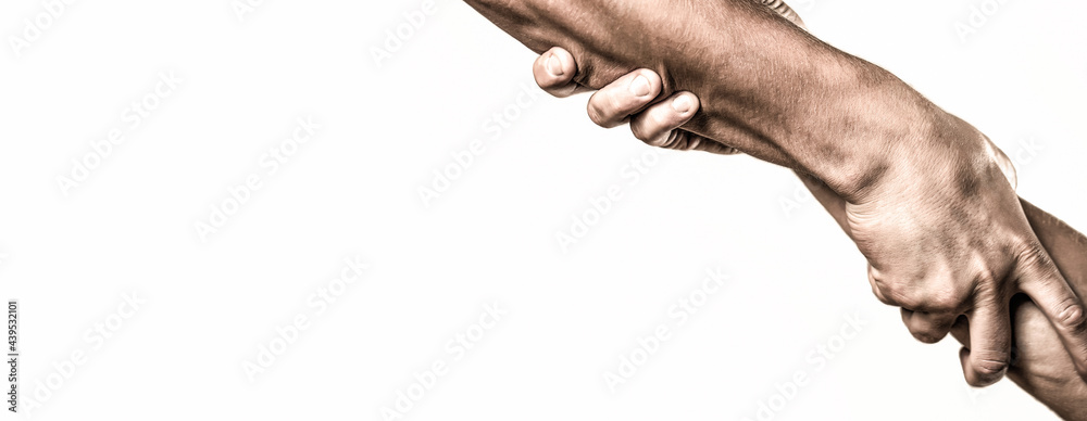 Helping hand outstretched, isolated arm, salvation. Two hands, helping ...
