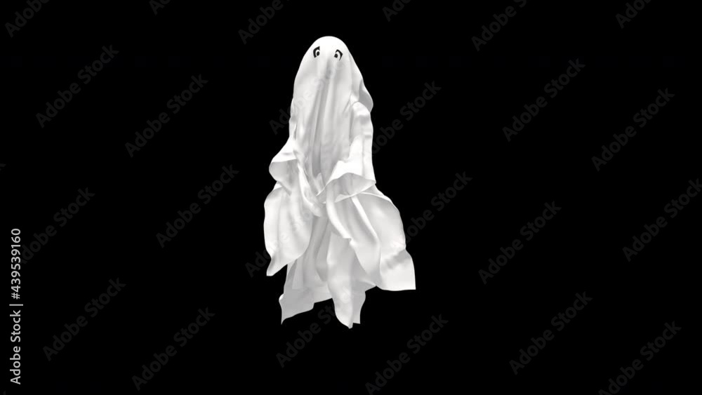 Halloween day. Ghost character bone dancing. 3d rendering, realistic ...