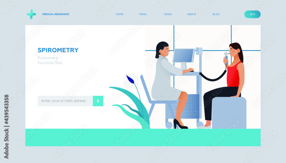 Spirometry. Pulmonary Function Test. Modern Flat Vector Illustration ...