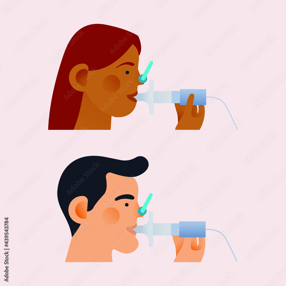 Set Of Young Characters Doing Pulmonary Function Test Modern Flat set-of-young-characters-doing-pulmonary-function-test-modern-flat