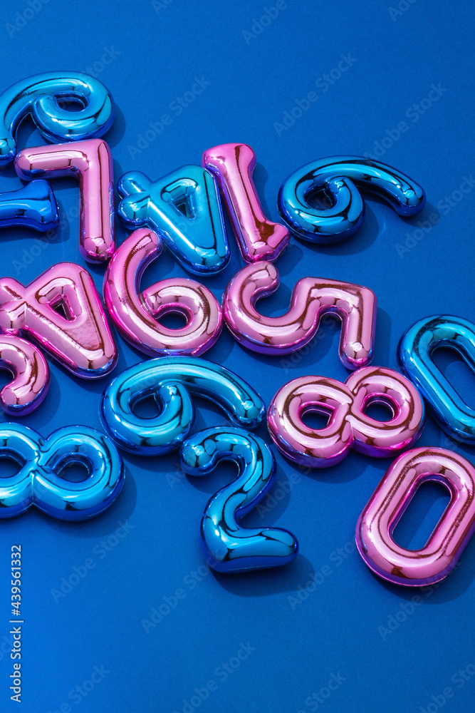 Chrome Balloon Numbers Stock Photo | Adobe Stock