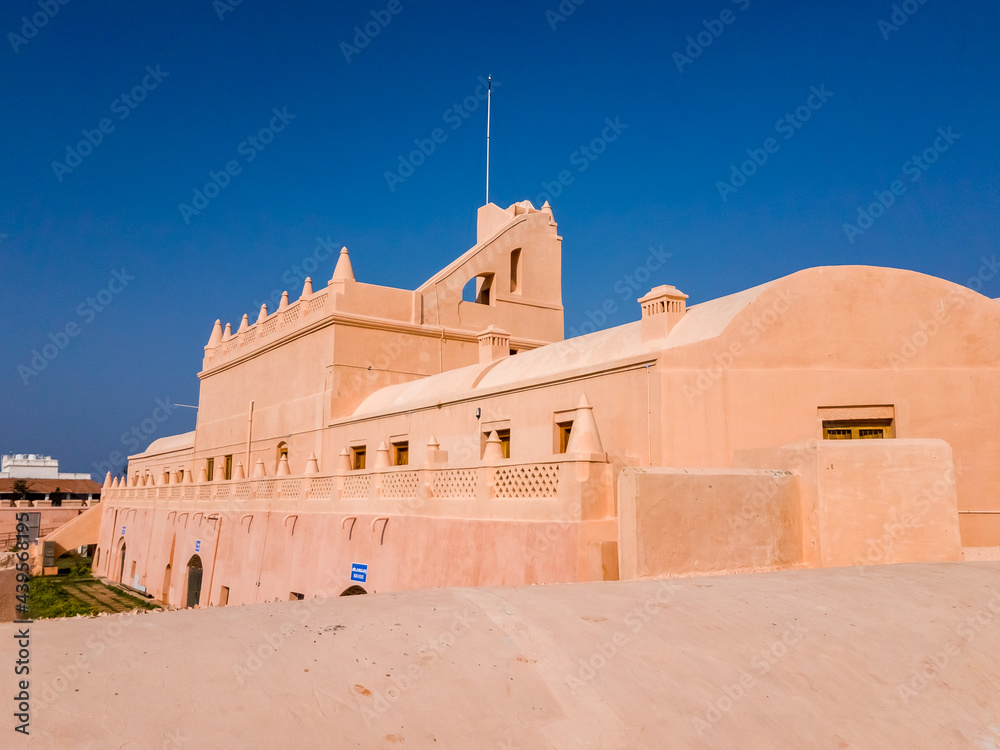 The exterior facade of the historic Danish fortress of Fort Dansborg in ...