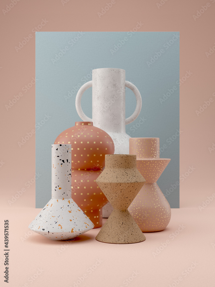 Abstract vase shape composition composition poster format Stock Photo ...