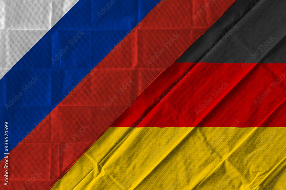 Concept of the relationship between Russia and Germany with two flags ...