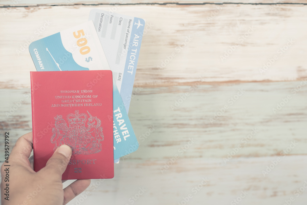 Passports and Boarding Pass. Flat design Stock Photo | Adobe Stock