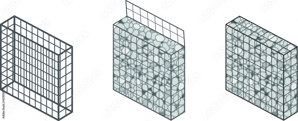 Gabion Wall Stone icon , vector Stock Vector | Adobe Stock