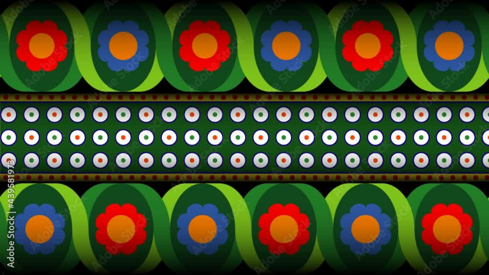 Looping animated background in flat style, seamless pattern in Indian ...