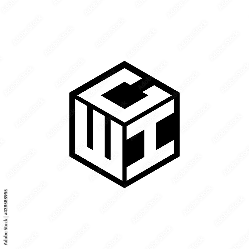 WIC letter logo design with white background in illustrator, vector ...