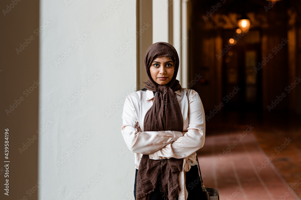 Muslim Woman Crosses Arms Stock Photo | Adobe Stock