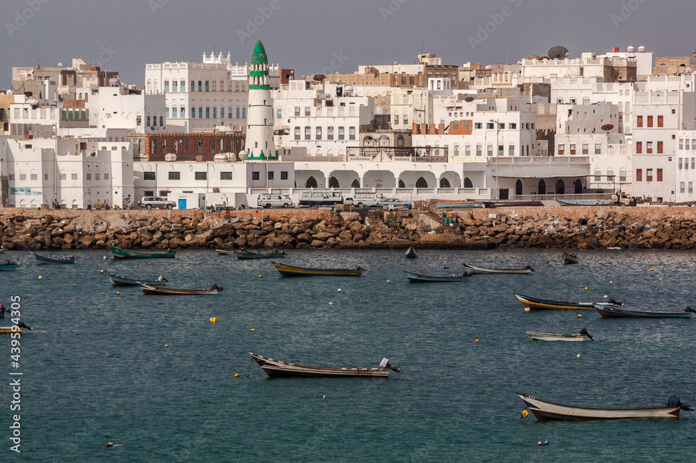 Seen from a fisherman's boat, the Port of Al Mukalla, Yemen Stock Photo ...