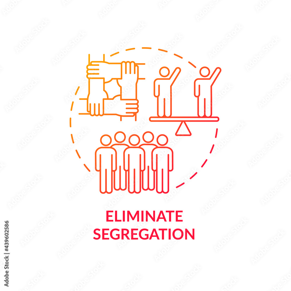Eliminate segregation concept icon. Fight racism abstract idea thin ...