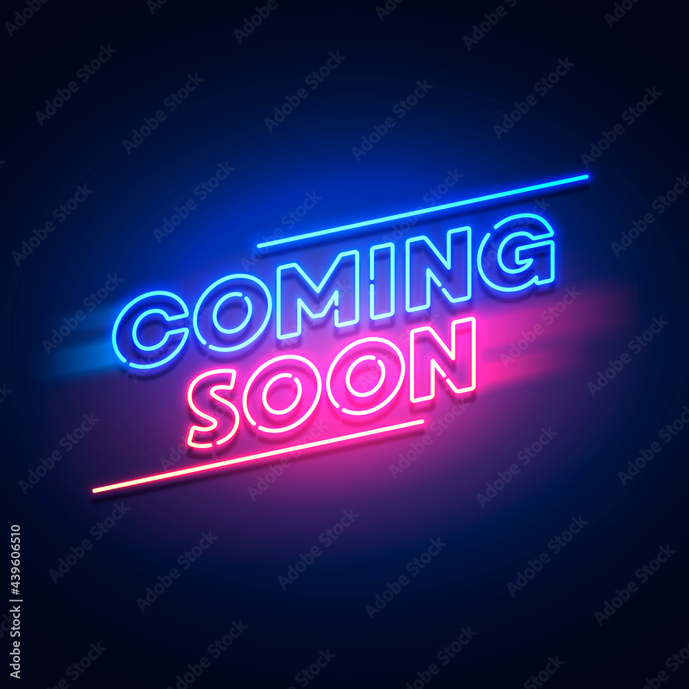 Vector Illustration Comming Soon Retro Neon Sign Stock Vector | Adobe Stock