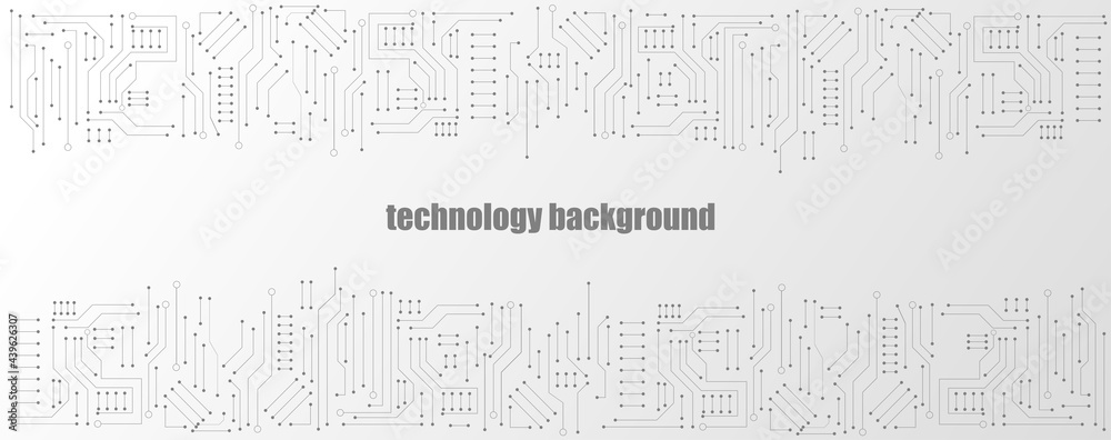 Black and white circuit board electronic or electrical line with copy ...
