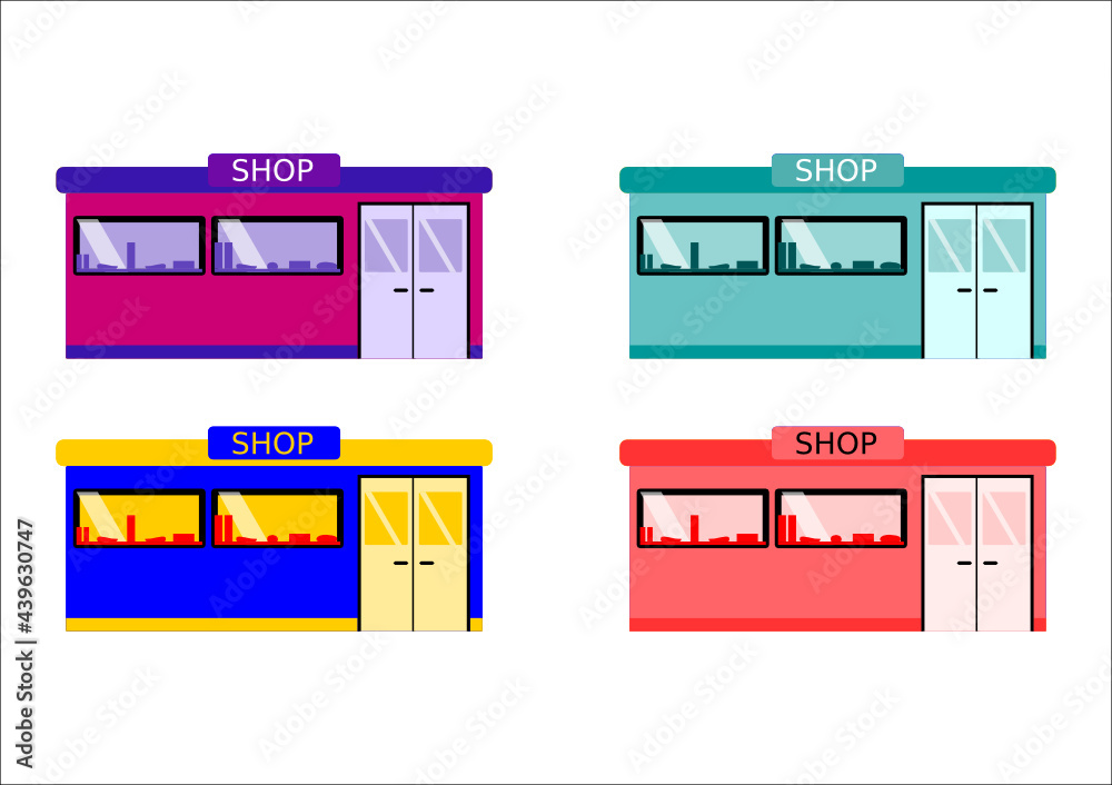 Sammlung von Shop, Handel Vektorgrafiken Stock Vector | Adobe Stock