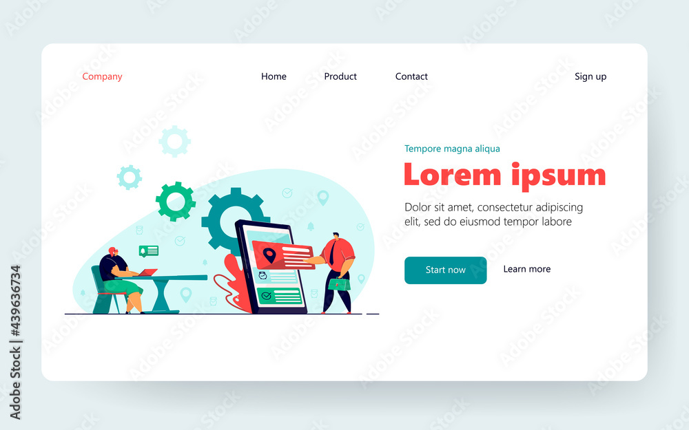 Appointment app vector illustration. Business people using online ...