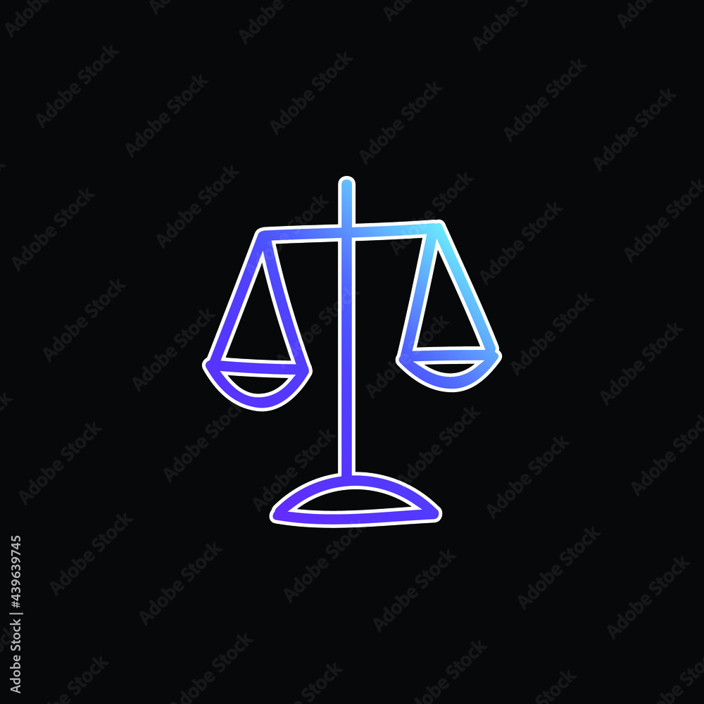 Balance Scale Hand Drawn Symbol blue gradient vector icon Stock Vector ...
