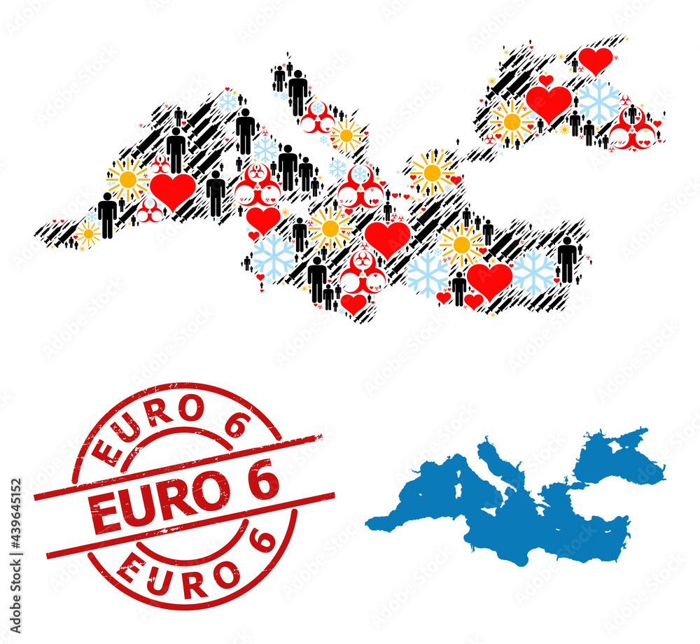 Distress Euro 6 stamp seal, and lovely patients virus therapy collage ...