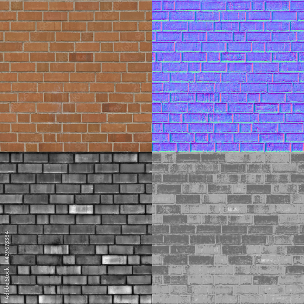 Brick wall seamless generated hires texture (with diffuse, bump and ...