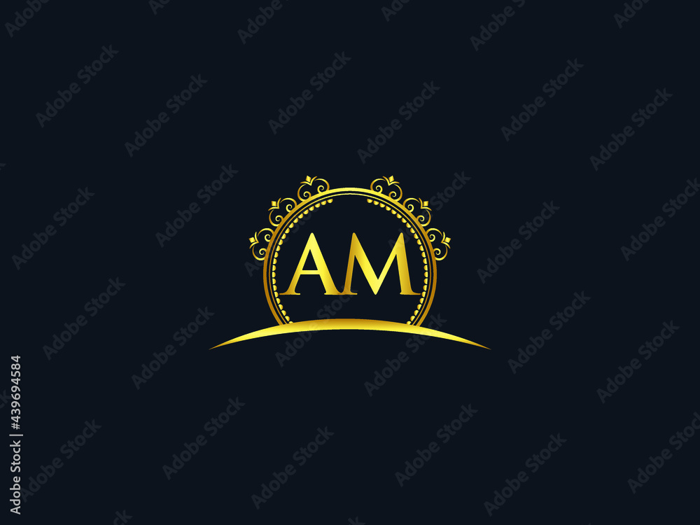 Initial AM Letter, Luxury am Logo Icon Vector For Hotel, Heraldic ...