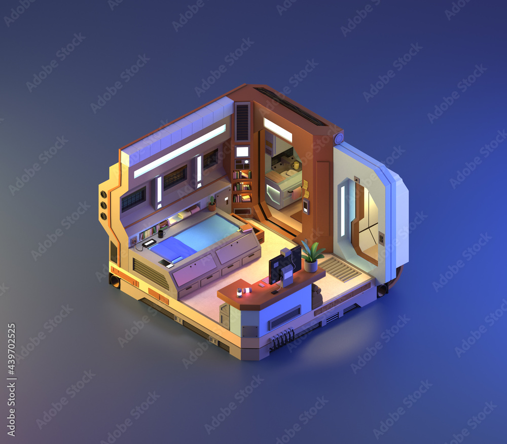 3d interior of futuristic room Stock Photo | Adobe Stock
