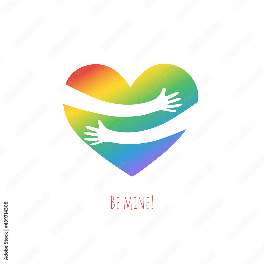 Vector LGBTQA logo symbol. Pride flag background. Icon for gay, lesbian ...