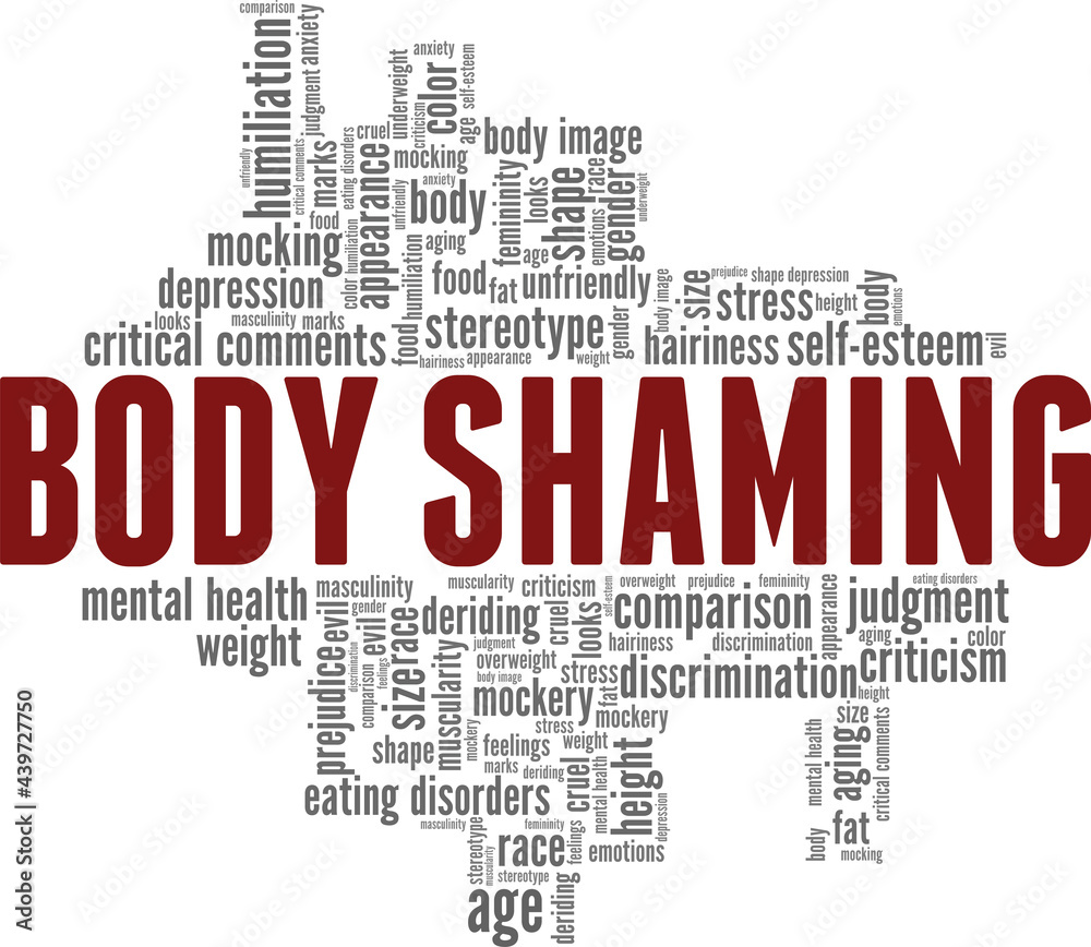 Body shaming vector illustration word cloud isolated on a white ...