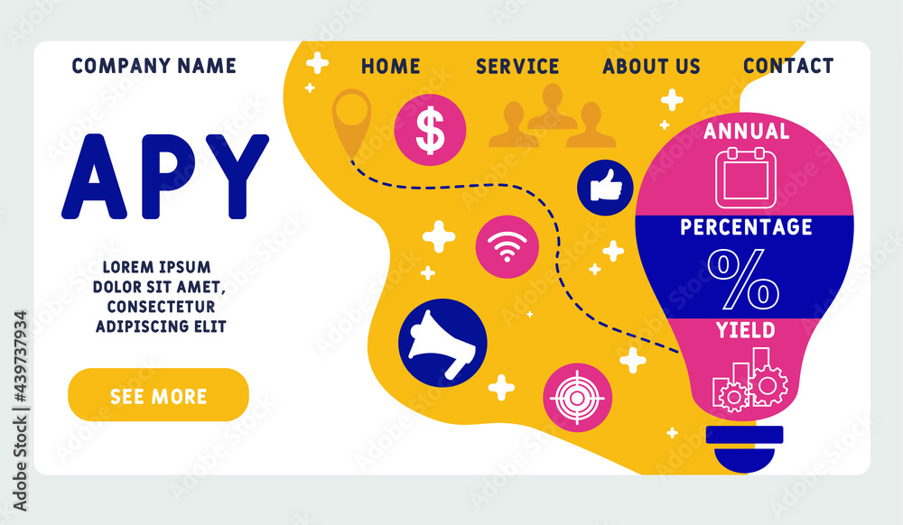 Vector website design template . APY - Annual Percentage Yield acronym ...