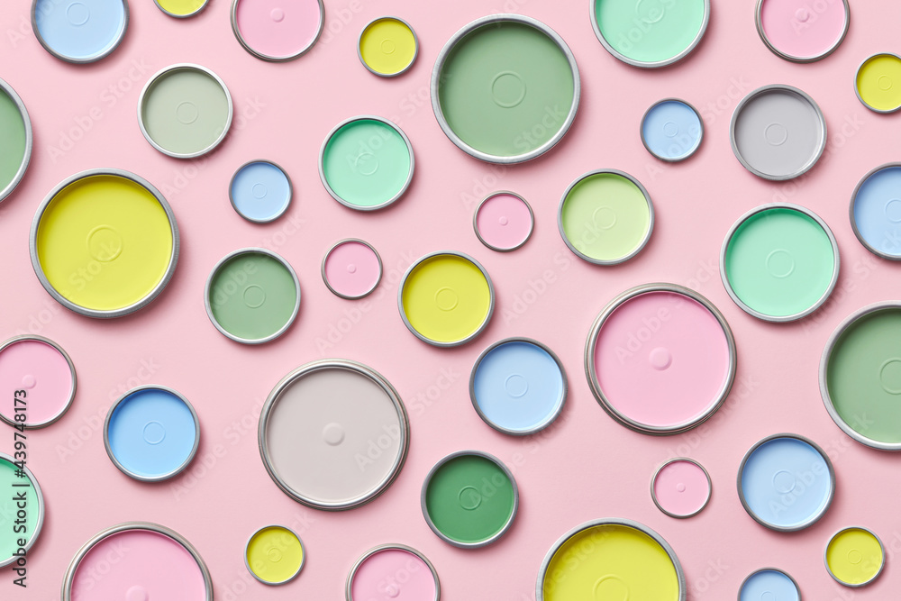 Different modern lids of paints Stock Photo | Adobe Stock