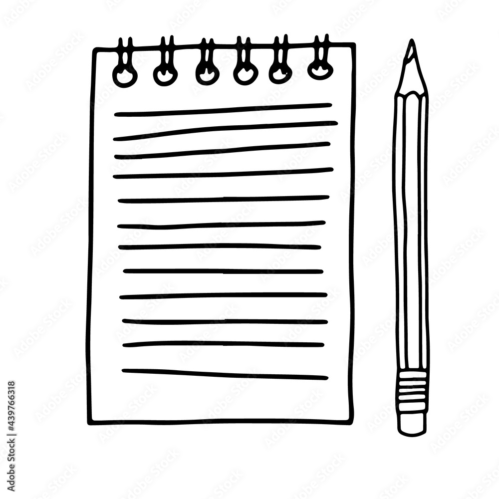 Hand drawn doodle sketch style vector illustration of spiral paper ...