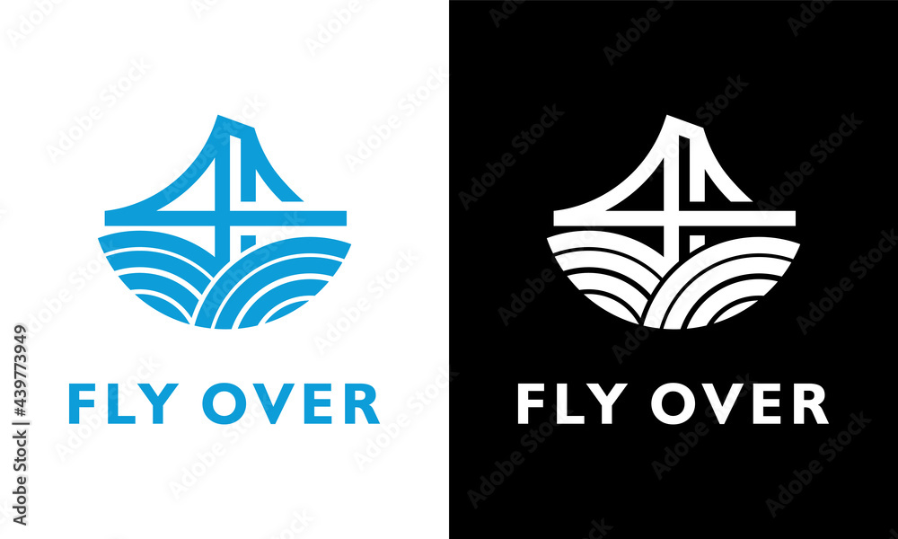 Ilustration vector graphic of suspension bridge flyover concept logo ...