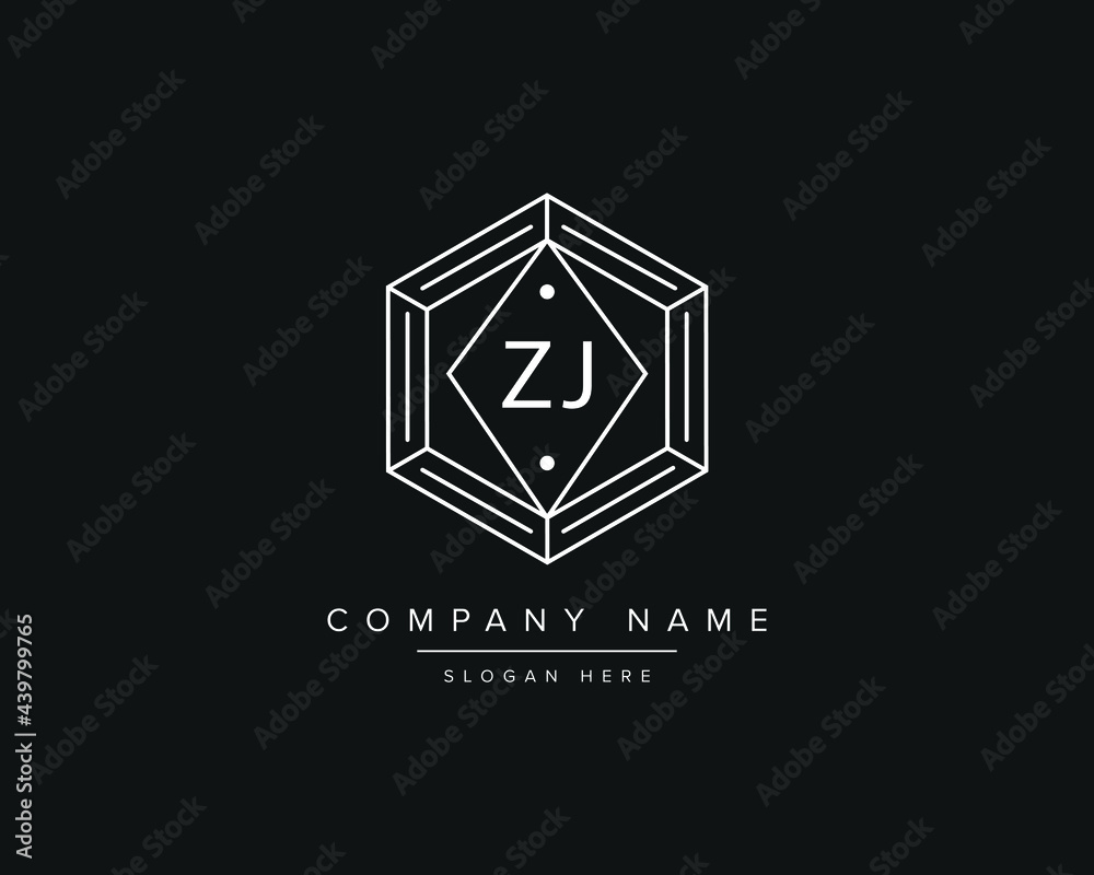Alphabet letter ZJ logo design vector Stock Vector | Adobe Stock