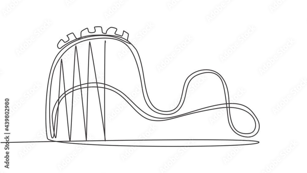 Animated self drawing of single continuous line draw a roller coaster ...